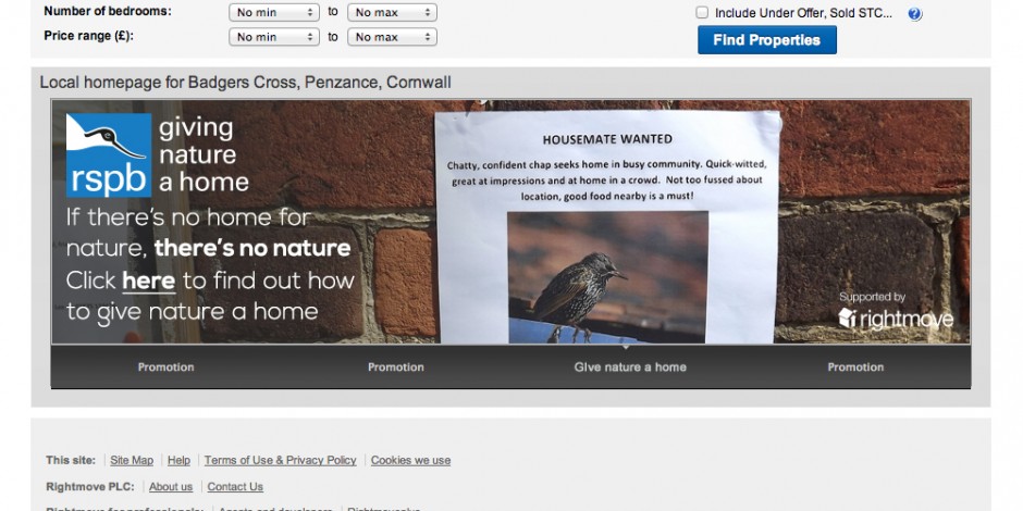 Rightmove teams with RSPB to help 'give nature a home' | The Drum