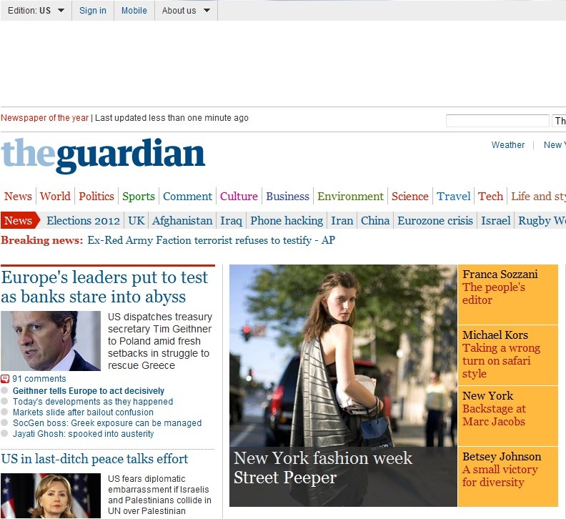 Guardian Unveils New US Homepage | The Drum Guardian Unveils New US Homepage | The Drum